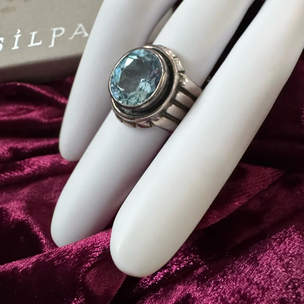 Silpada | Jewelry | Silpada R902 5 2 Carat Faceted Blue Topaz Sterling ...